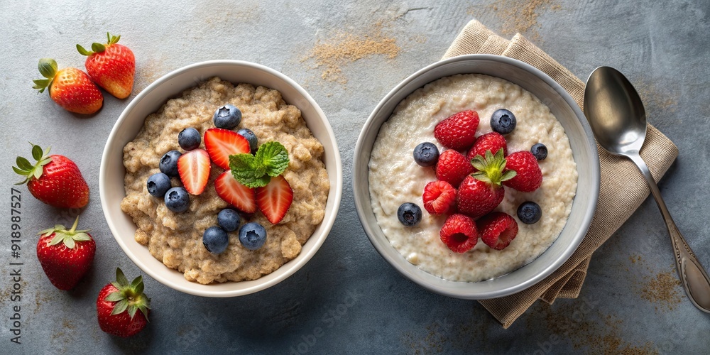 Healthy vs unhealthy breakfast choice Steel cut oats vs instant oatmeal ...