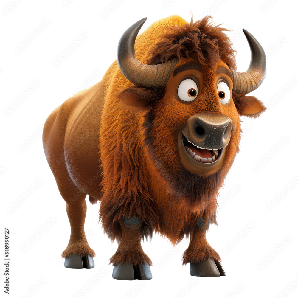 Cute yak character illustration on a transparent background for web ...