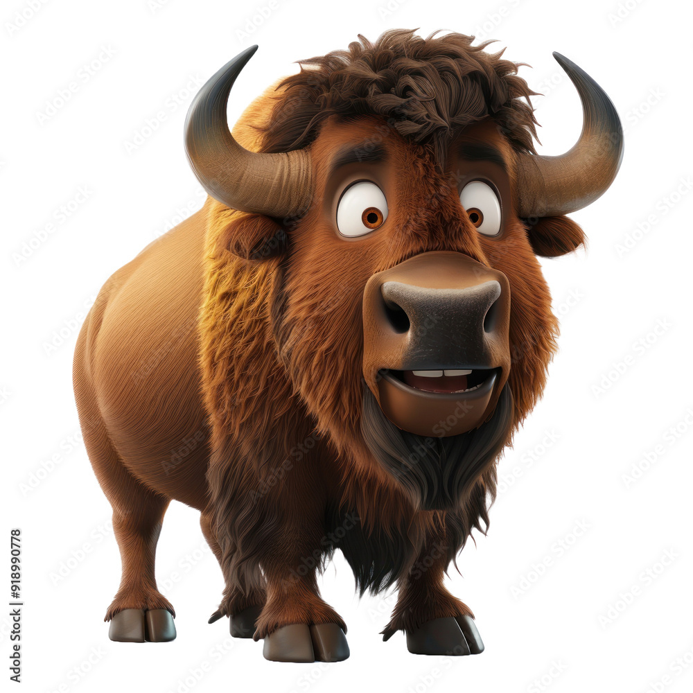 Cute yak character illustration on a transparent background for web ...