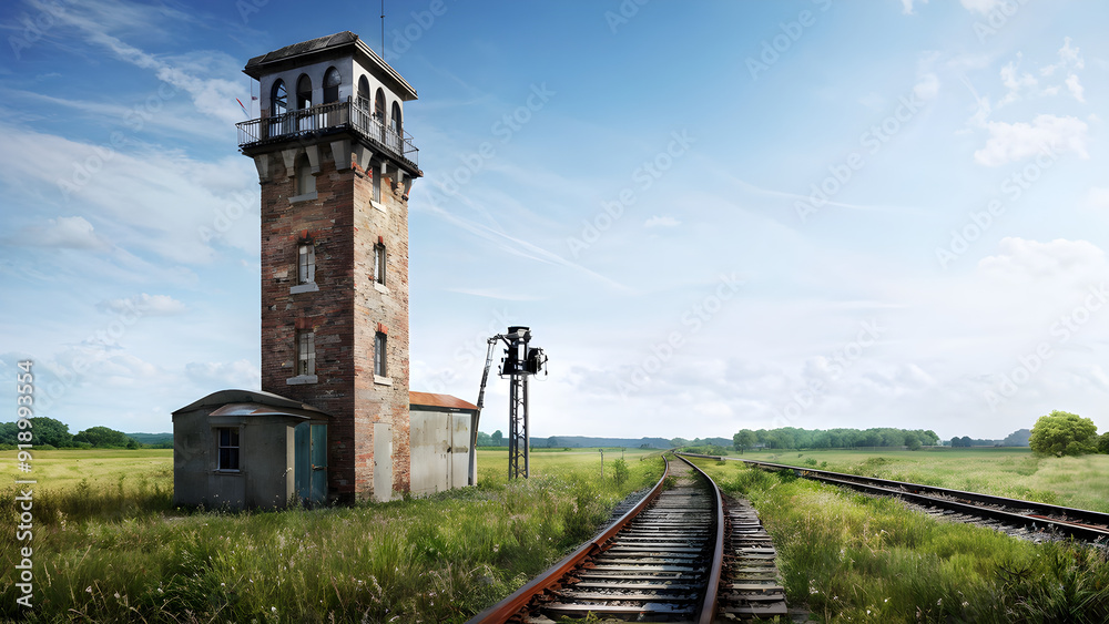 Interrupted by a rural backdrop, an ancient signal tower stands ...
