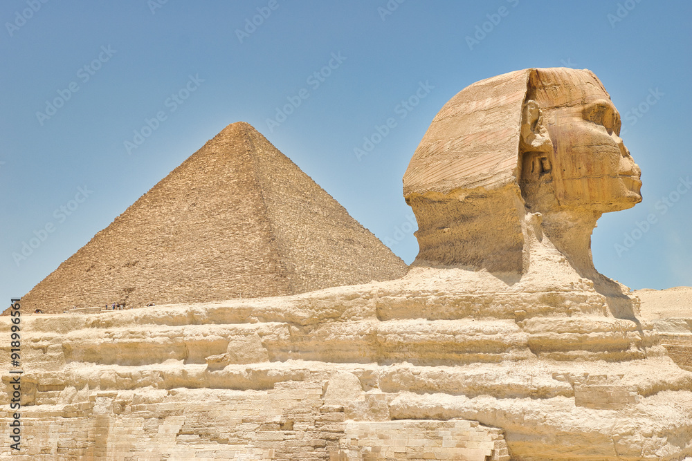 CAIRO EGYPT 06 12 23: Great Sphinx of Giza statue of a reclining sphinx ...