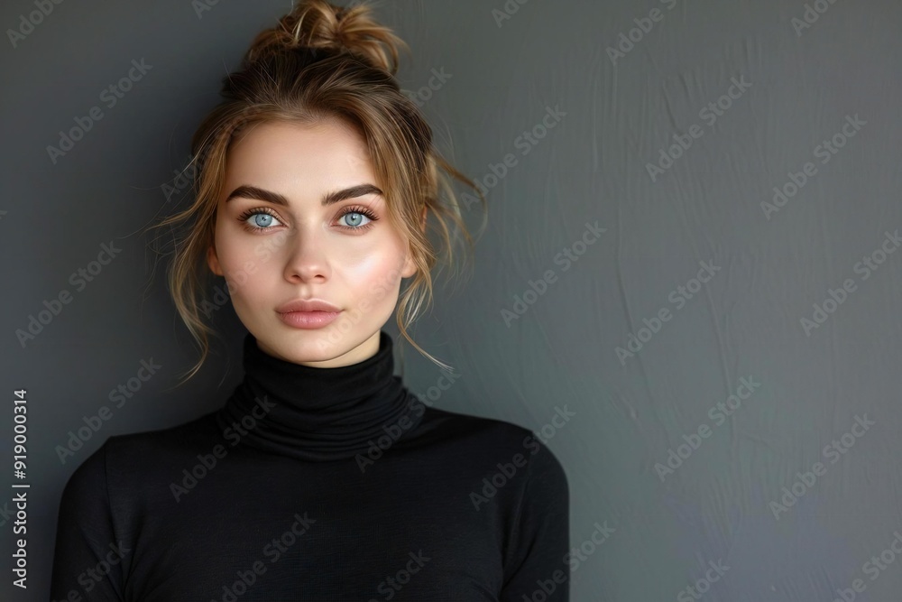 Beautiful woman with kyphosis and normal curvature standing against a ...