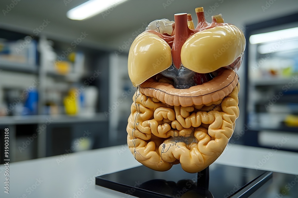 Detailed 3D Anatomical Model of the Human Digestive System with Labeled ...