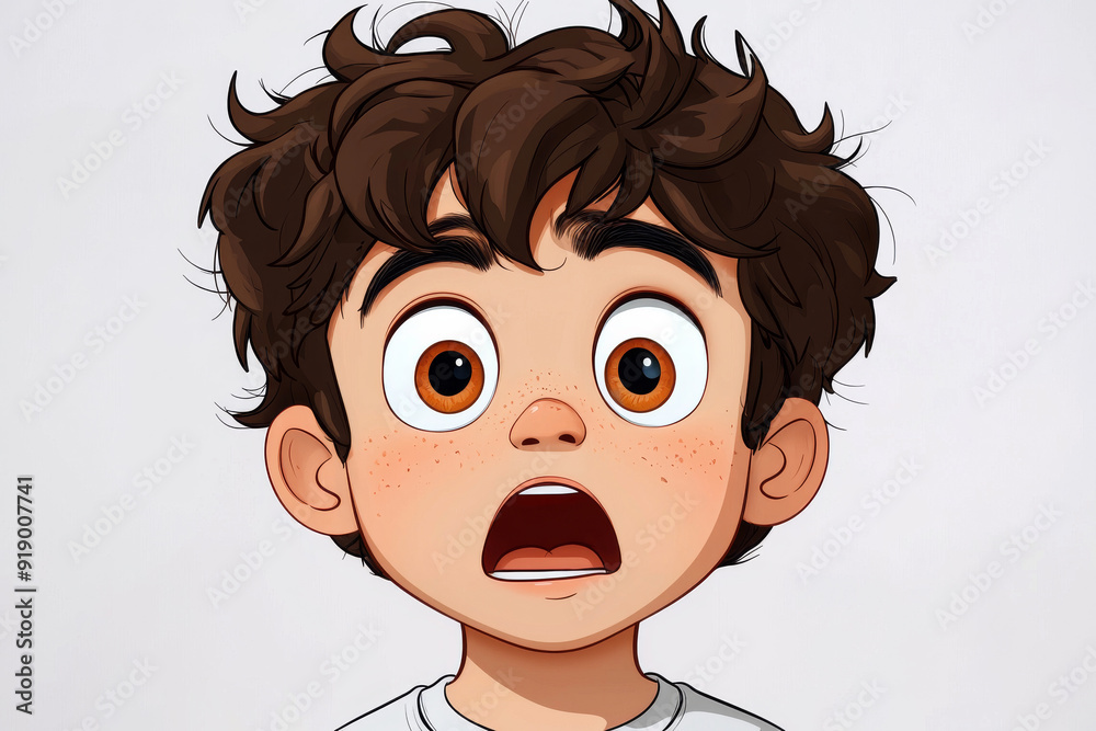 Surprised shocked scared tree cartoon characters boy kid child teen ...