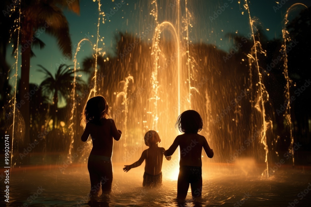 Splash Pad Joy: Capture the innocence and joy of children playing in a ...