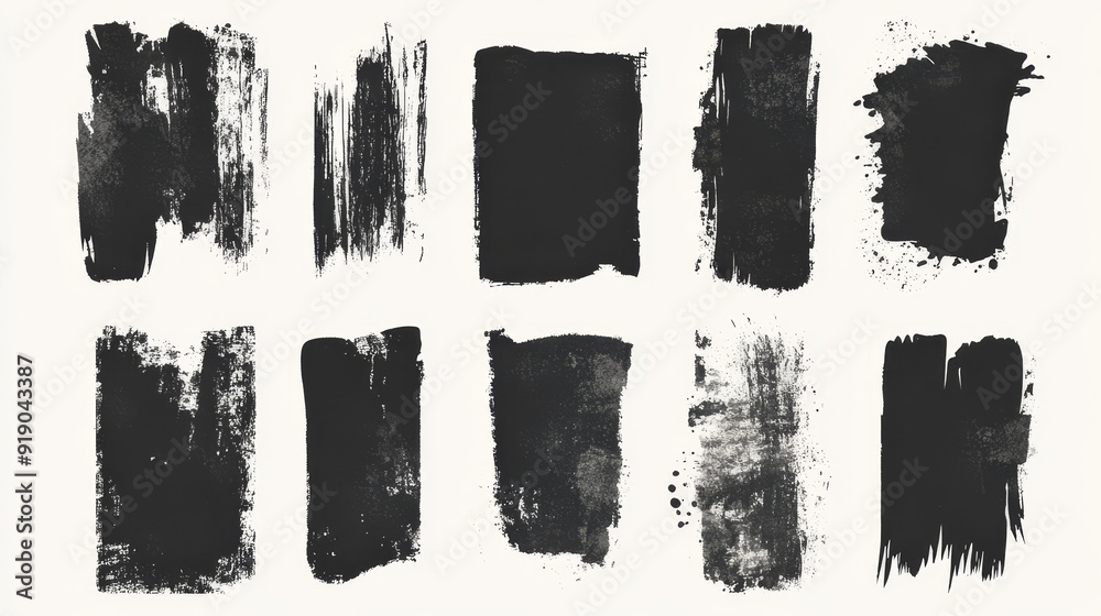 "Set of grunge overlay textures featuring torn paper effects, dirty ...