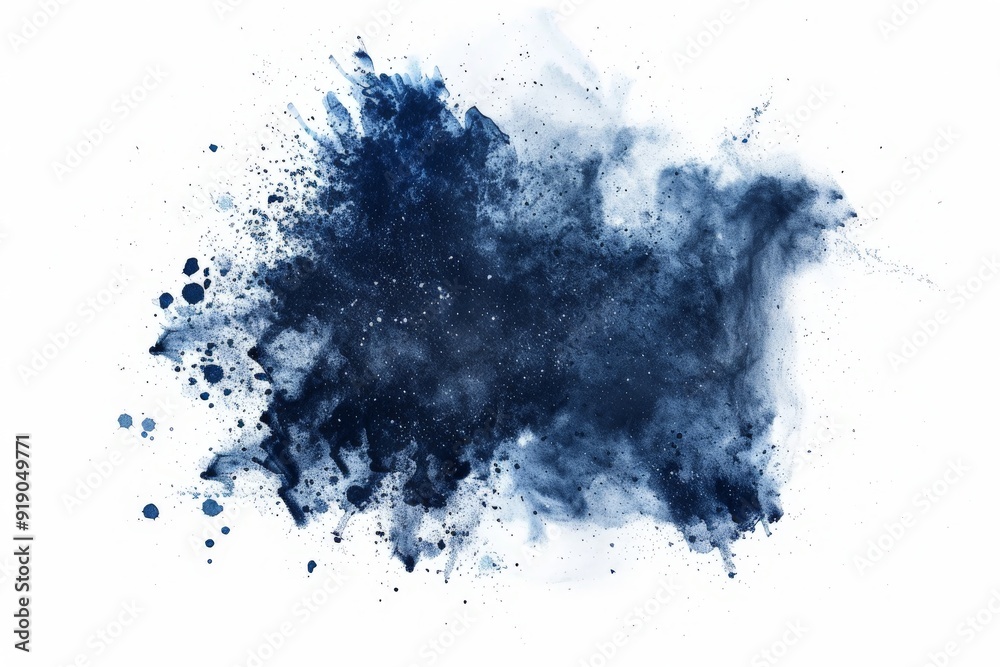 Navy blue watercolor ink splash, Paint Splatter powder festival ...