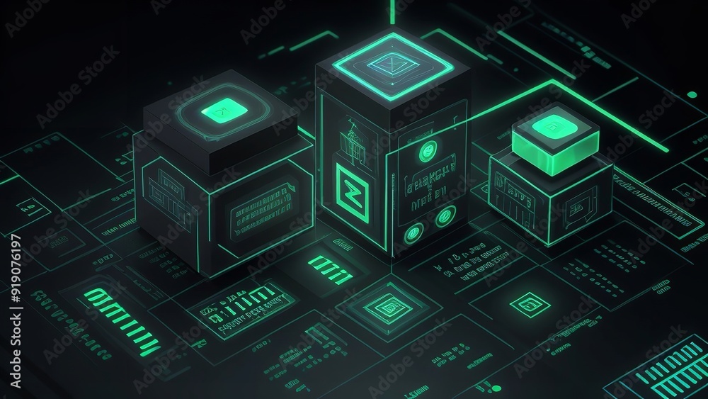 Artificial intelligence concept, ai isometric icon, big data ...
