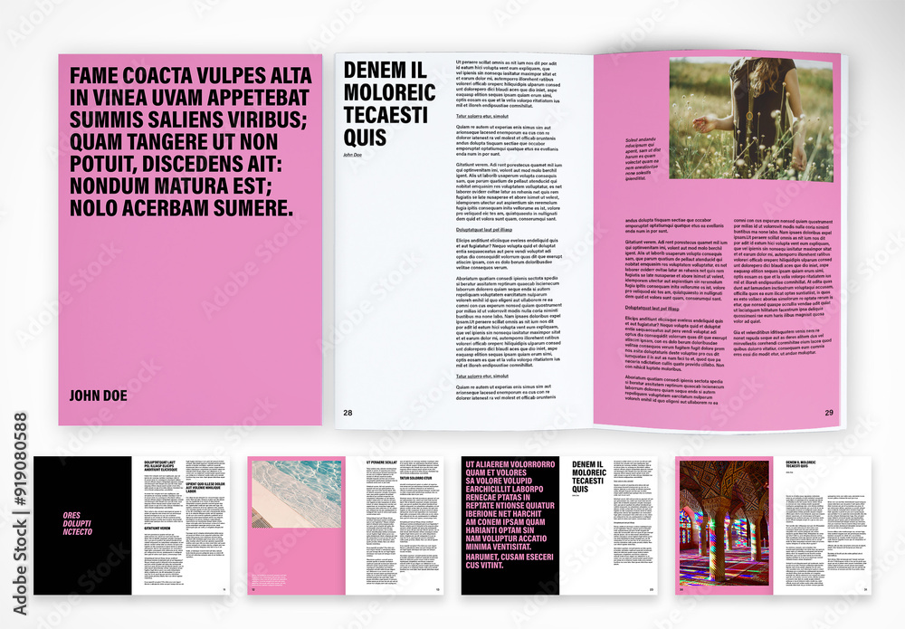 Bold and Modern Magazine Layout Stock Template | Adobe Stock