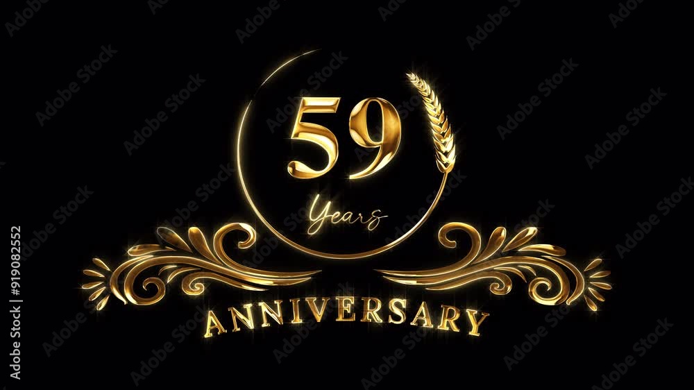59th Anniversary Celebration. Happy 59 Years Anniversary Animation in ...