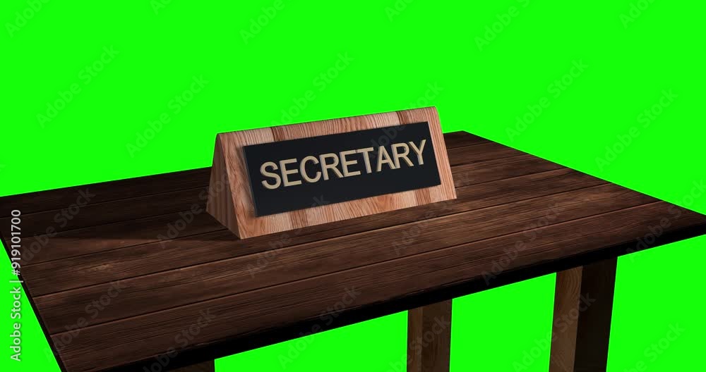 Secretary Table Name Plate for office and Meeting Green Screen Stock ...