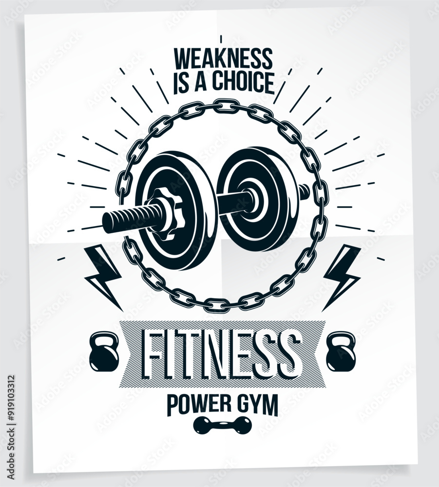 Weight-lifting vector motivation poster composed using disc weight ...