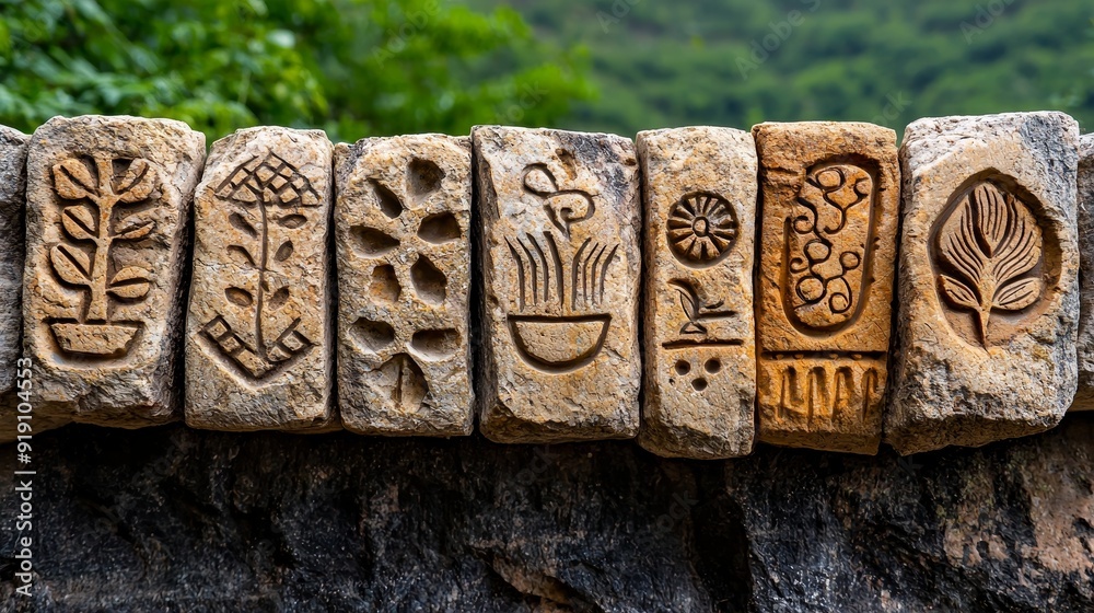 Ancient VinÄ a symbols, early European proto-writing Stock Illustration ...