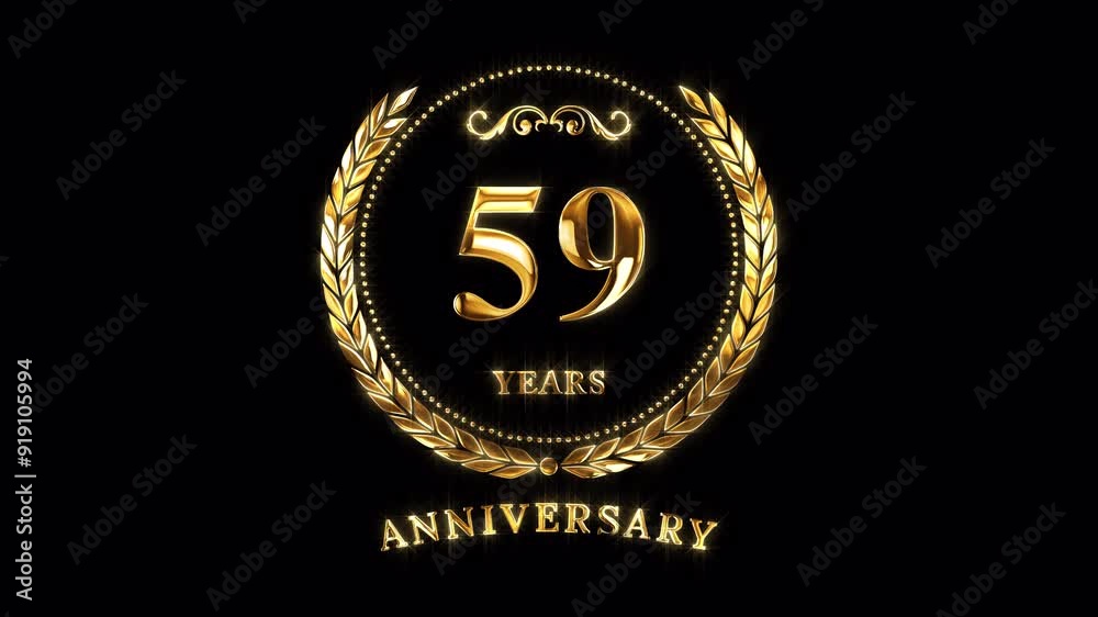 59th Anniversary Celebration. Happy 59 Years Anniversary Animation in ...