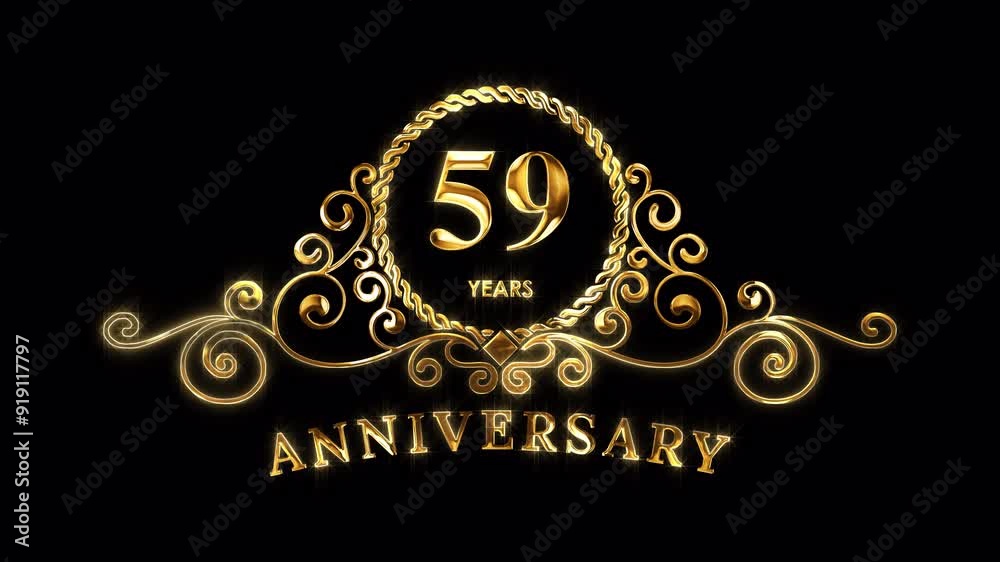 59th Anniversary Celebration. Happy 59 Years Anniversary Animation in ...