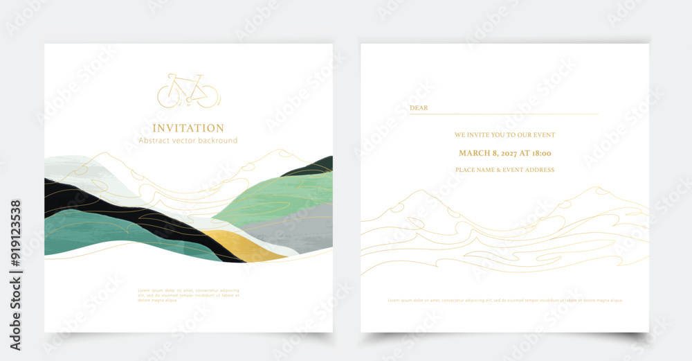 Mountain cycle competition. Bike fest vector invitation template ...