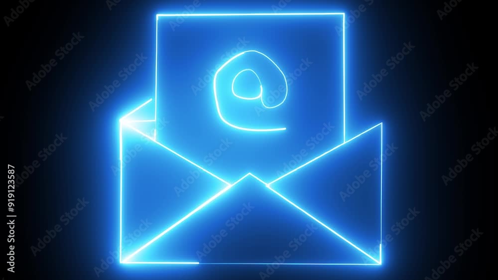 mail animation outline icon mail rotating appearance motion email icon ...