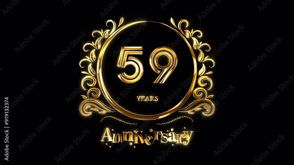 59th Anniversary Celebration. Happy 59 Years Anniversary Animation in ...