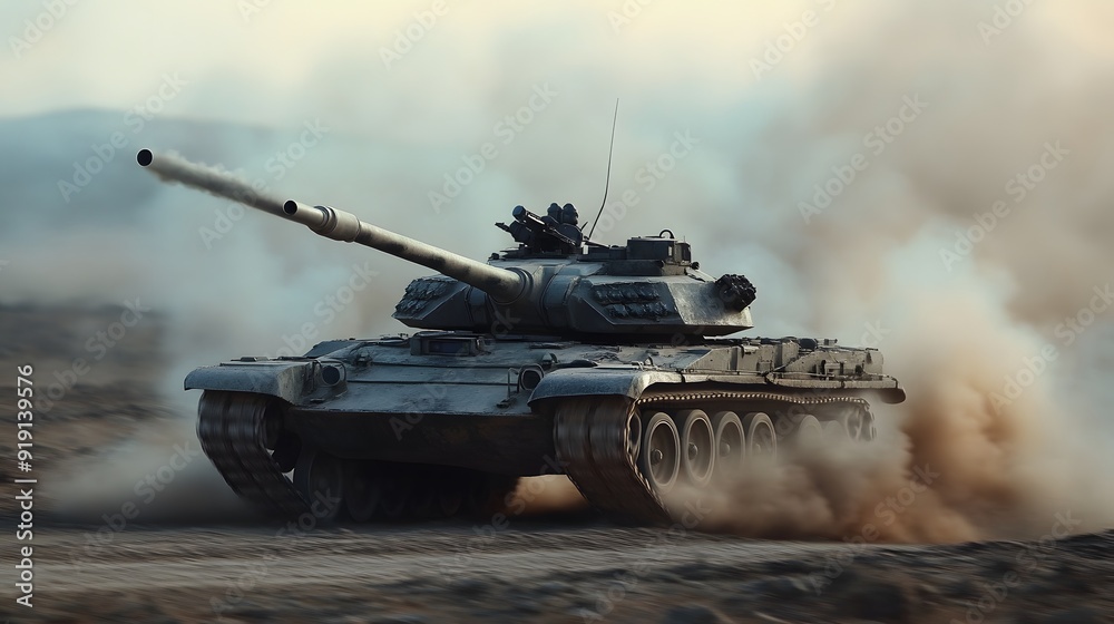 M60 Patton tank in a high-speed chase, pursuing enemy forces across ...