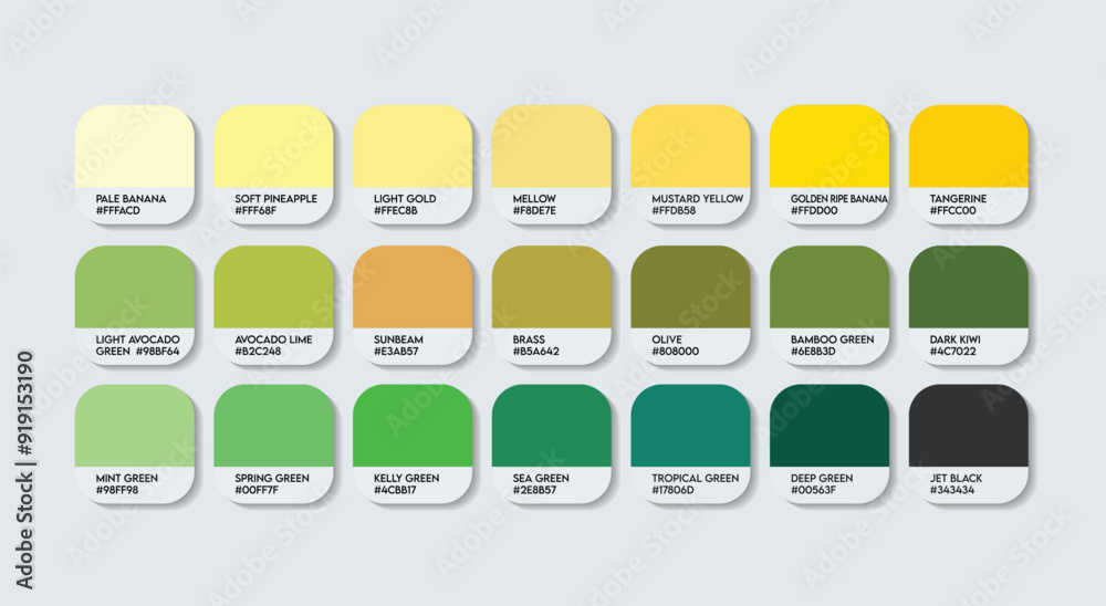 Yellow and Green Color Palette, Yellow and Green Color Guide Palette ...