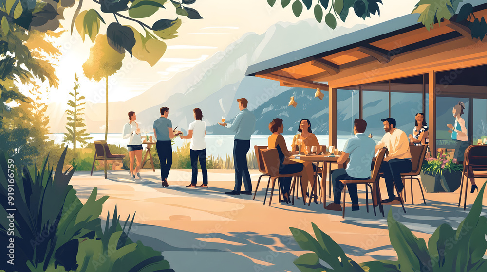 Business Casual Attire at a Company Retreat - An illustration of ...