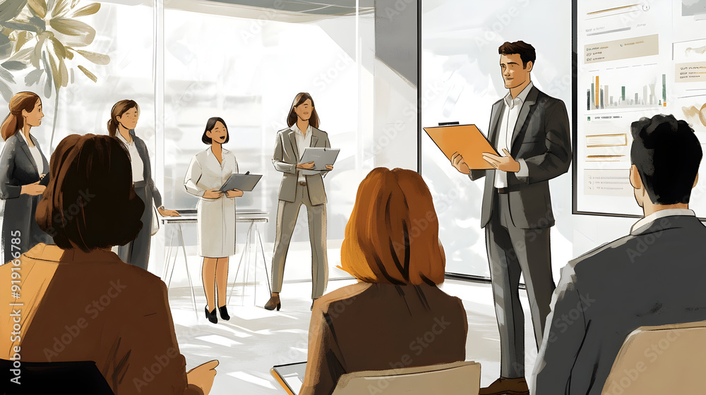 ภาพประกอบสต็อก Business Casual Dress Code for an Office Presentation ...