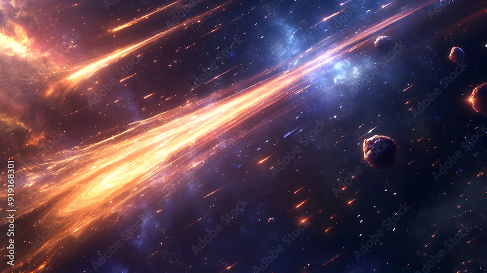 Comets in the Solar System - An illustration of comets traveling ...