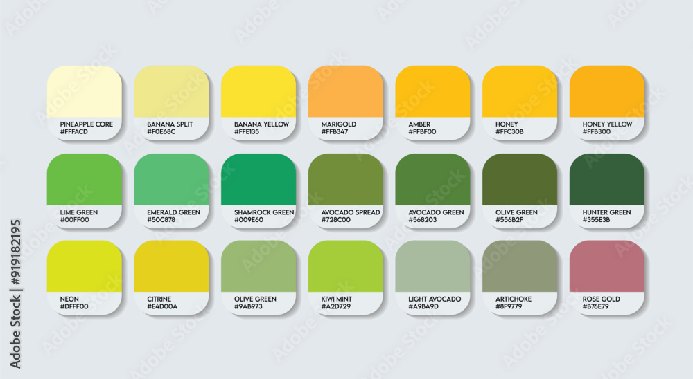 Green and Yellow Color Palette, Green and Yellow Color Guide Palette ...