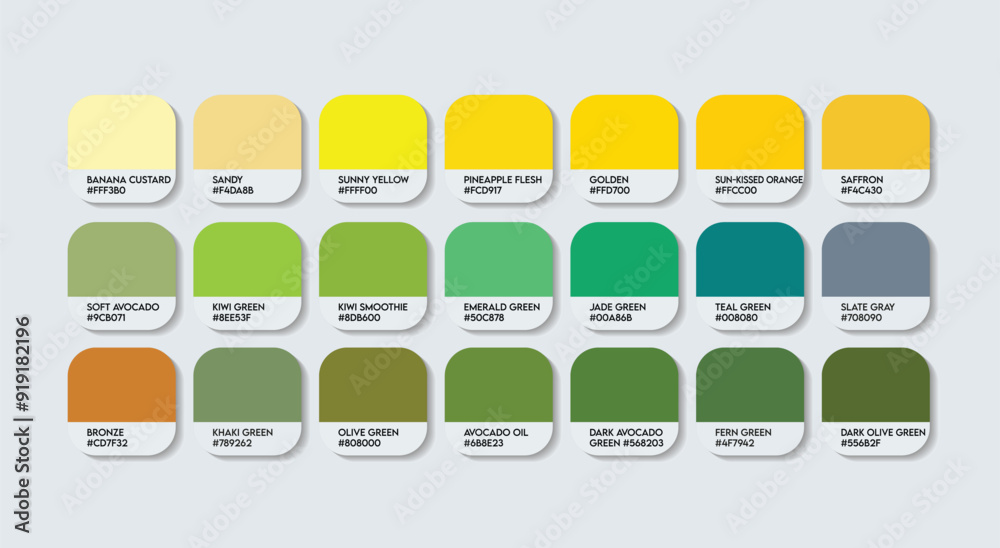 Green and Yellow Color Palette, Green and Yellow Color Guide Palette ...
