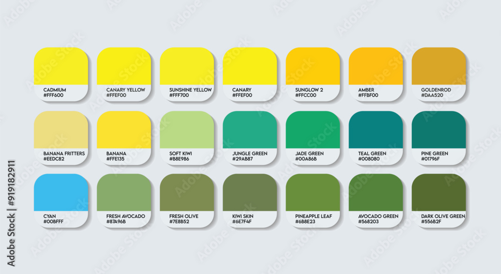 Green and Yellow Color Palette, Green and Yellow Color Guide Palette ...