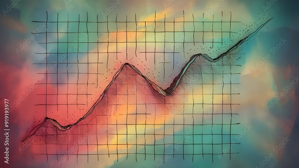 An Exponential Graph Paper Background With A Vivid And Colorful Gradient Transitioning From