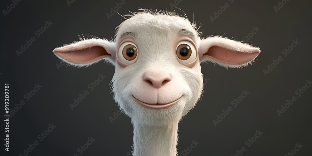 Cartoon character of funny goat.Animated Goat with a Funny Pose and ...
