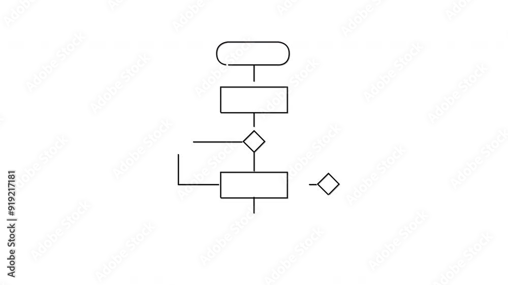 Block diagram, analysis scheme, logic, algorithm, flow chart self drawing animation. Animated ...
