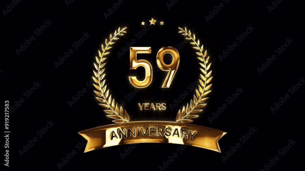 59th Anniversary Celebration. Happy 59 Years Anniversary Animation in ...
