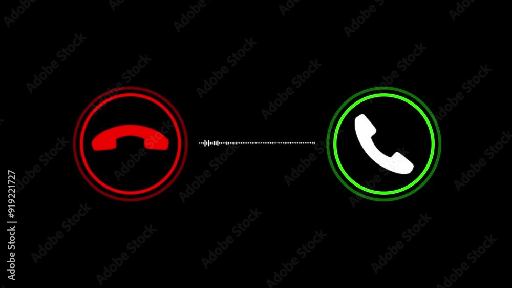 Incoming Call Animated Icon. telephone with wave animation on a black ...