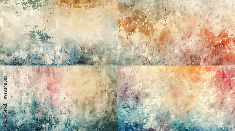 Watercolor washed-out texture on vintage and retro art, aged colors ...