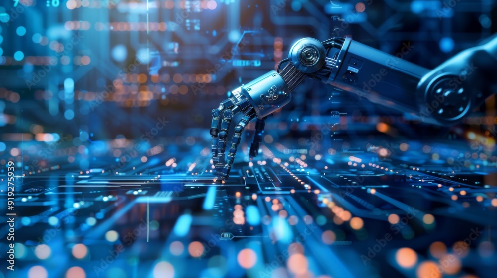 Abstract representation of mechatronics engineering with robotic ...