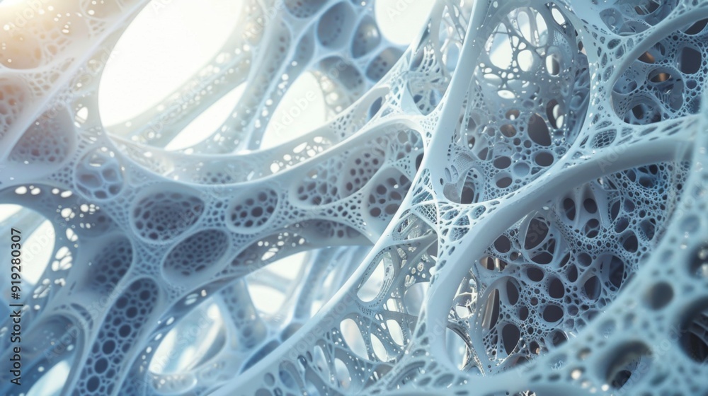 Conceptual image of a 3D printed structure with digital designs ...