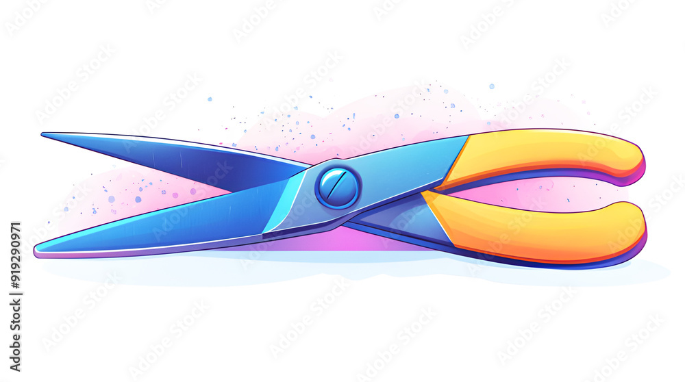 Scissors tool icon cartoon Illustration on white background. Realistic ...