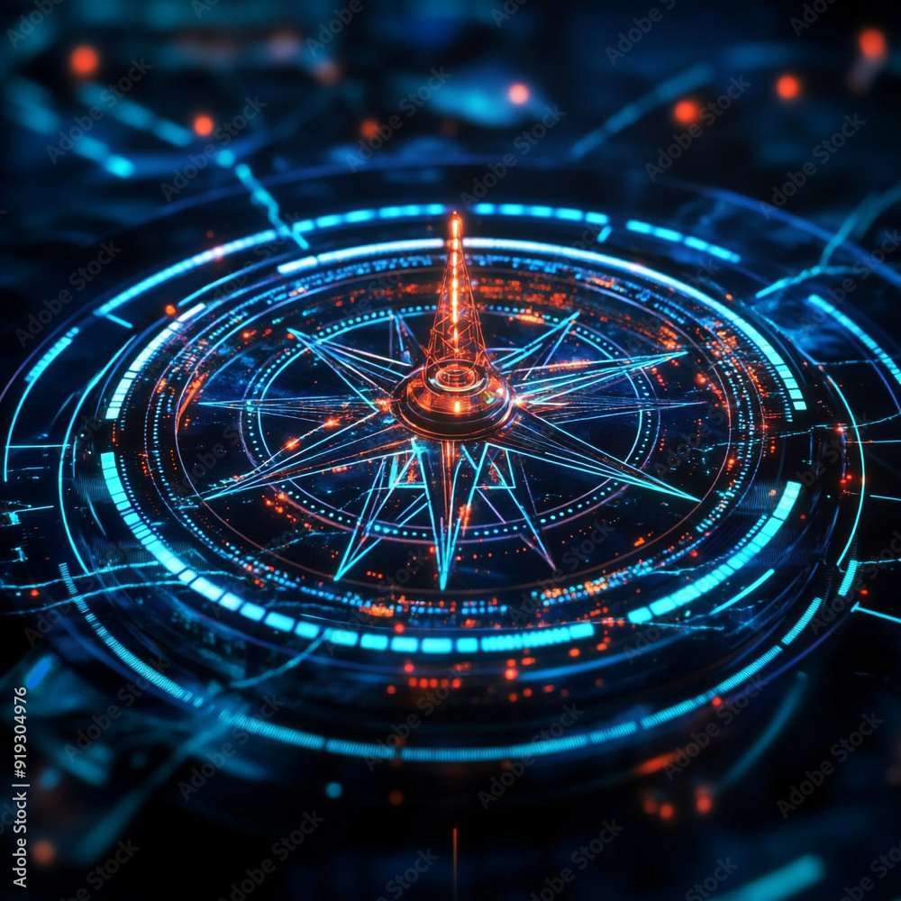 futuristic network of Digital and business transformation connected by ...