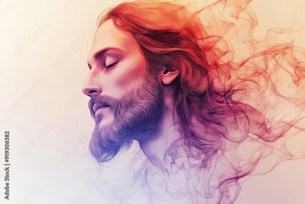 modern minimalist sketch of jesus fluid lines capturing essence and ...