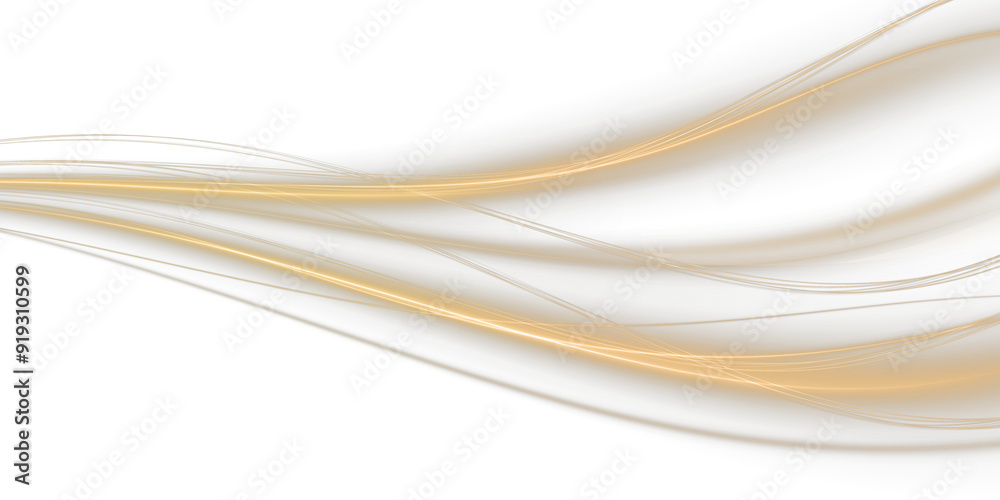 Festive gold stripe on white background. Yellow curl twirl for the ...