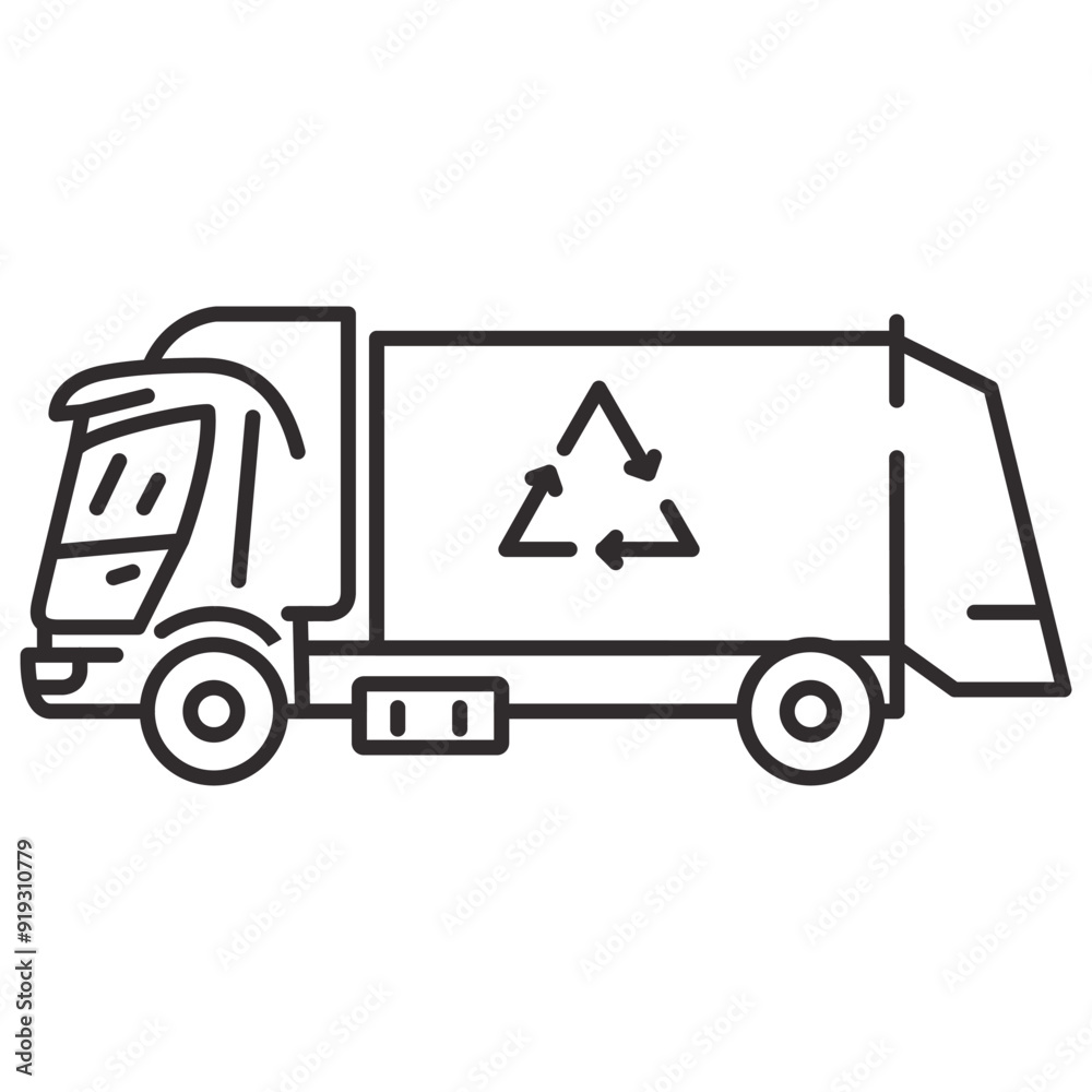 Garbage truck. Waste vehicle front .Urban sanitary loader truck.City ...