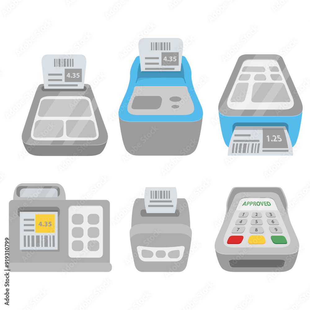 Bar code printer.Label printer.Vector flat Check print.Icon for online ...