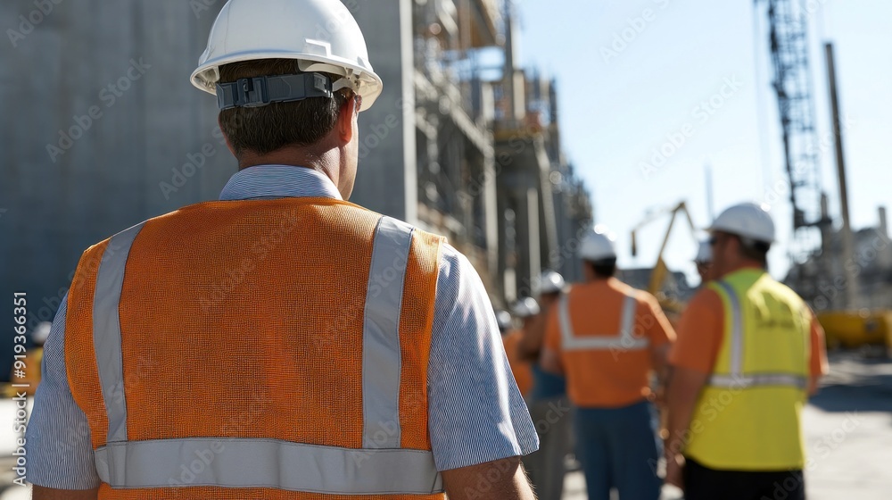 Generate a photo realistic image of safety orientation for contractors ...