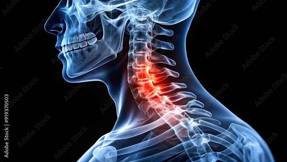 X-ray of neck and spine shows severe whiplash injury with herniated ...