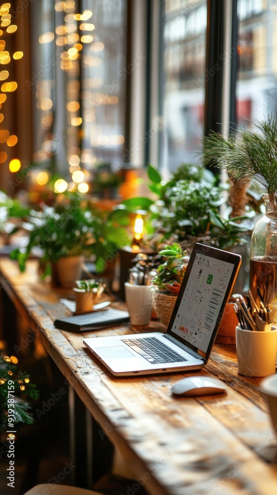 Professional desk setup with color-coded labels, organized and tidy ...