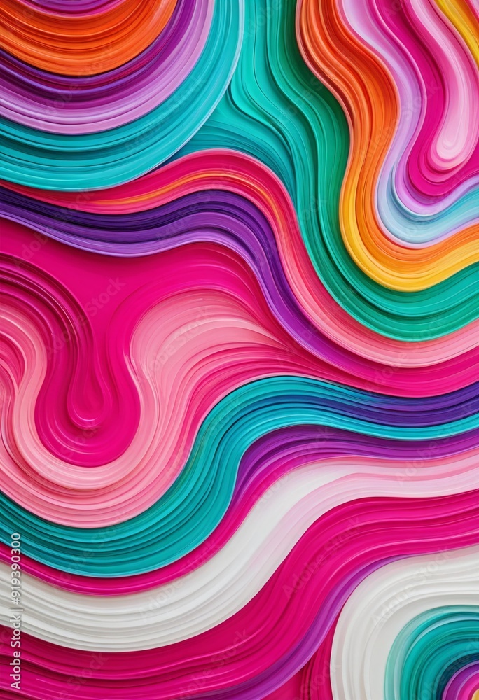 ภาพประกอบสต็อก Colorful rainbow wavy texture. Bold oil paint thick ...