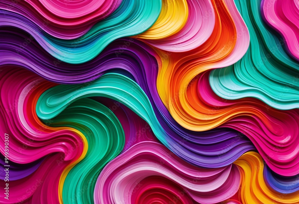 Colorful rainbow wavy texture. Bold oil paint thick stroke background ...