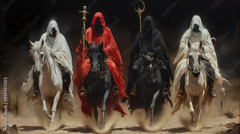The Four Horsemen of the Apocalypse, Biblical Illustration from the ...